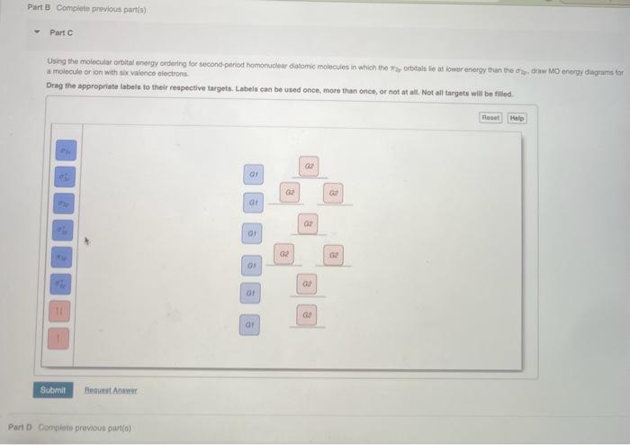 Solved it molecile or ion with four valence electrons. Drag | Chegg.com