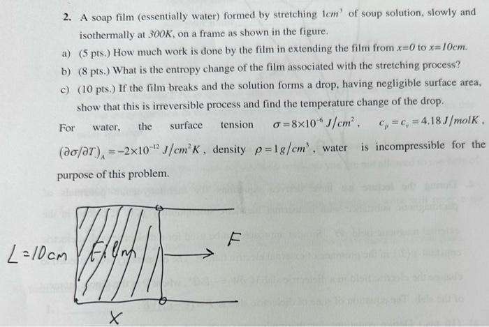 Solved 2. A soap film (essentially water) formed by | Chegg.com