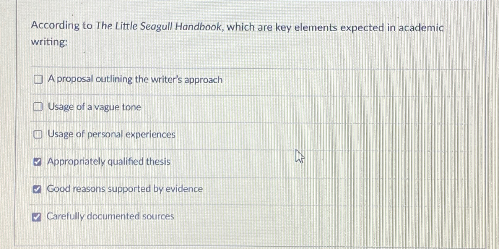 Solved According to The Little Seagull Handbook, which are | Chegg.com