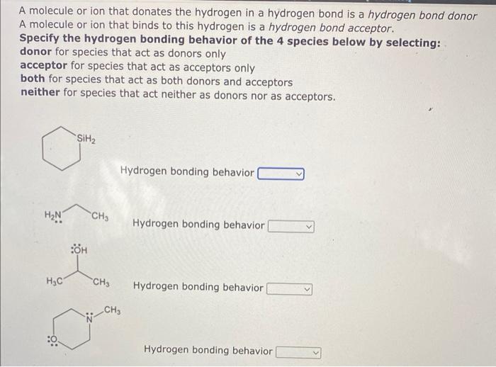 Solved A molecule or ion that donates the hydrogen in a | Chegg.com