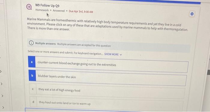 Solved Homework = Answered = Due Apr 3rd, 9:00 AM Marine | Chegg.com Solved Homework = Answered = Due Apr 3rd, 9:00 AM Marine | Chegg.com