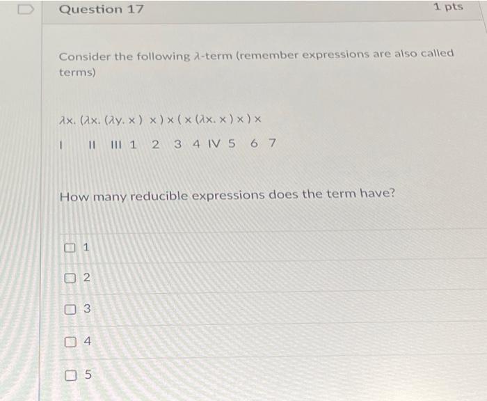 Solved Consider The Following λ Term Remember Expressions