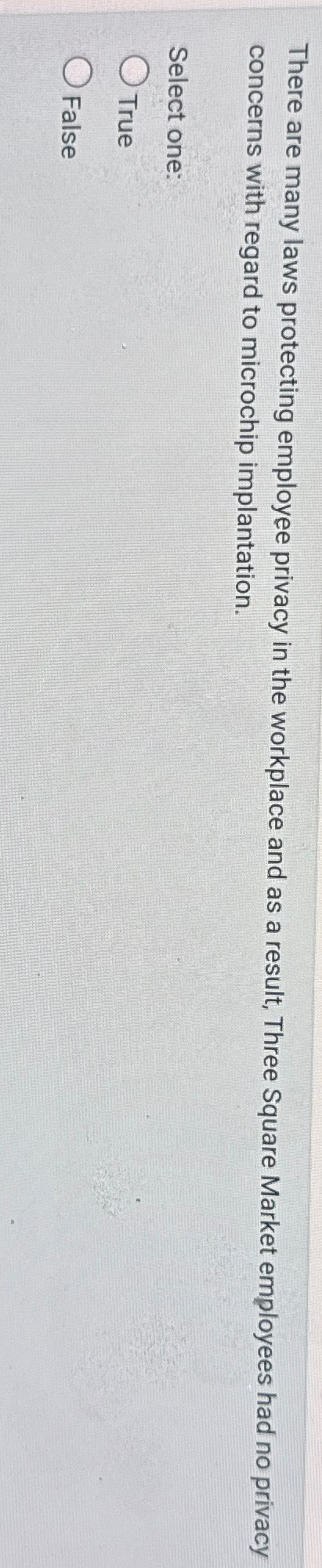 Solved There are many laws protecting employee privacy in | Chegg.com
