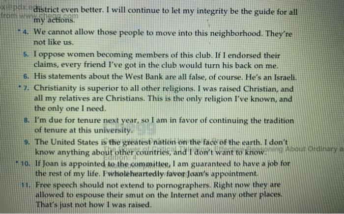 For each of the following passages, indicate whether | Chegg.com