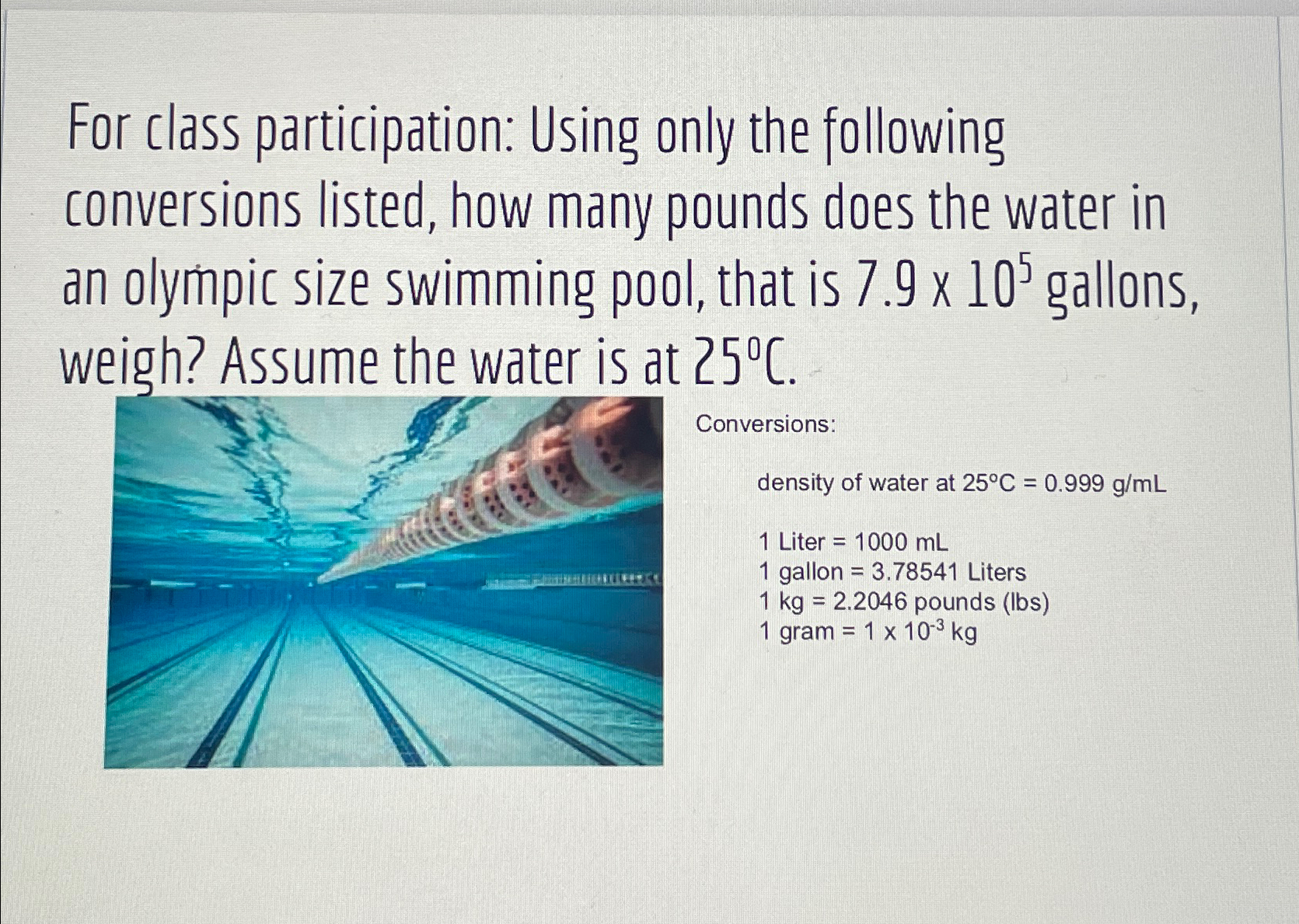 Solved For class participation: Using only the following | Chegg.com