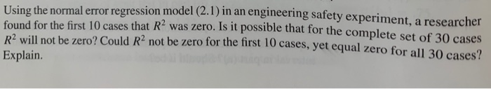 Solved eina the normal error regression model (2.1) in an | Chegg.com