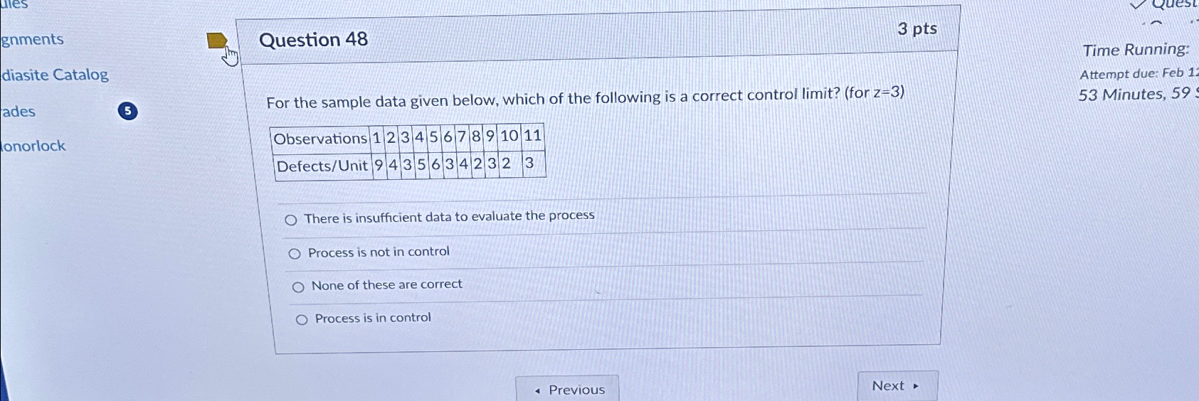 Solved Question 483ptsFor the sample data given below, which | Chegg.com