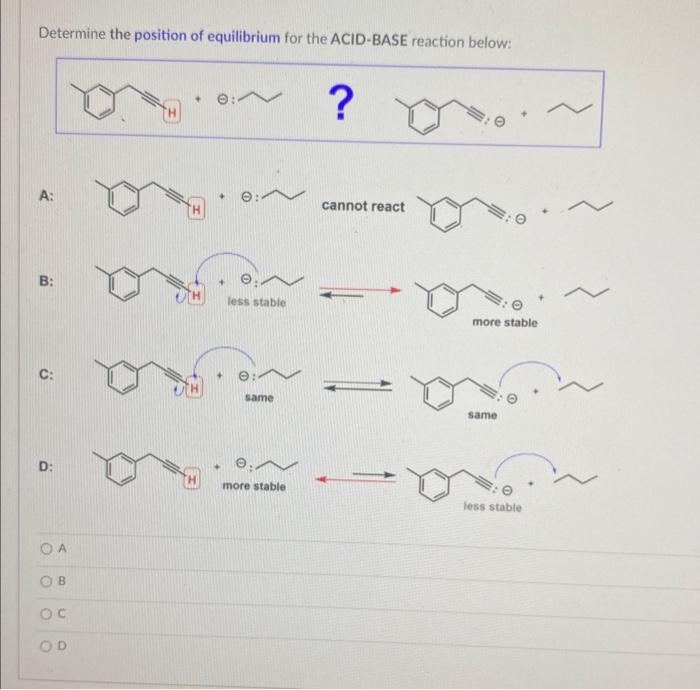 [Solved]: determine the position of equilibrium for the acid