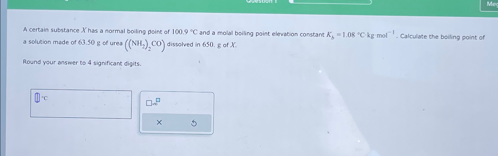 Solved A certain substance x ﻿has a normal boiling point of | Chegg.com