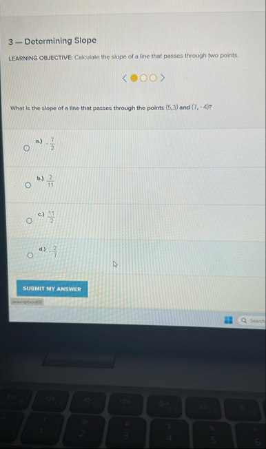 Solved 3 - ﻿Determining SlopeLEARNING OBJECTIVE: Calculate | Chegg.com
