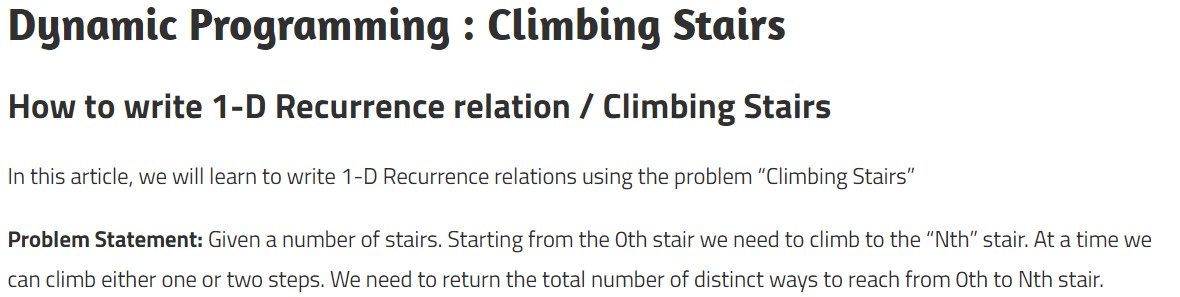 Solved How to write 1-D Recurrence relation / ﻿Climbing | Chegg.com