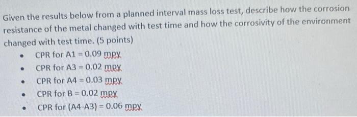Solved Given the results below from a planned interval mass | Chegg.com
