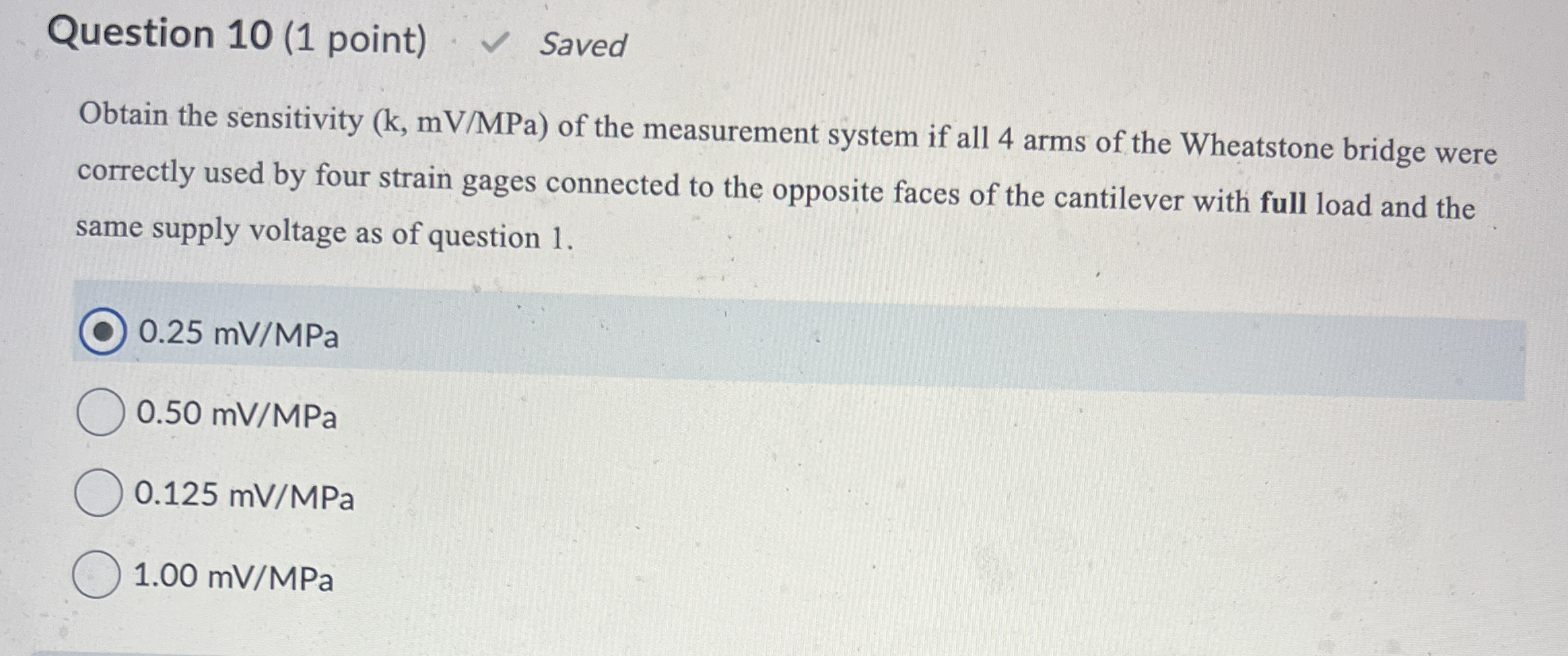 Solved Question 10 (1 ﻿point) ﻿SavedObtain the sensitivity | Chegg.com