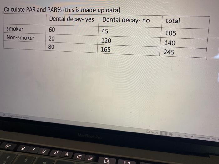 Solved total Calculate PAR and PAR% (this is made up data) | Chegg.com