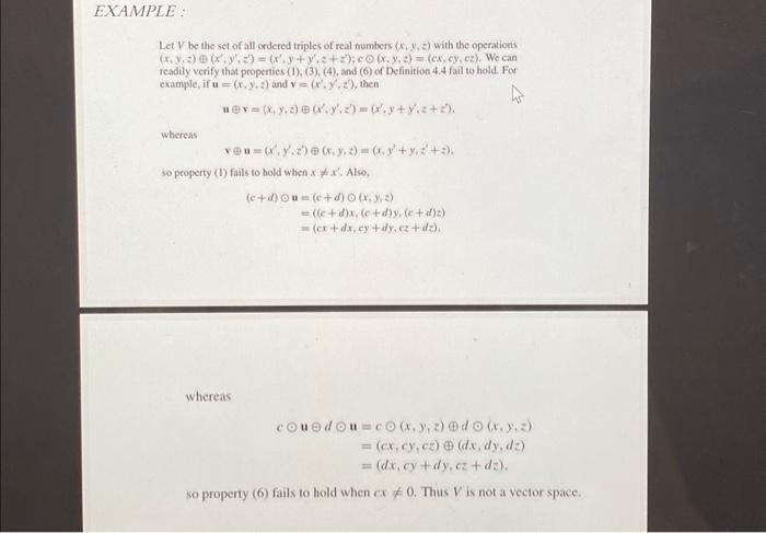 Solved Let V be the set of all ordered triples of real | Chegg.com