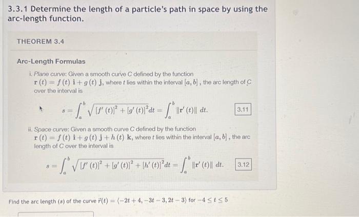Solved 3.3.1 Determine the length of a particle's path in | Chegg.com