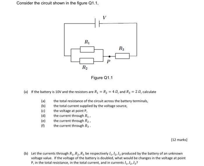 Solved Consider the circuit shown in the figure Q1.1, rigure | Chegg.com