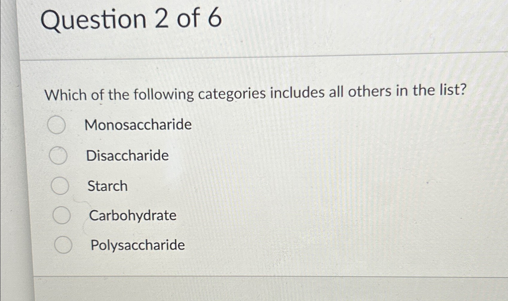 Solved Question 2 ﻿of 6Which of the following categories | Chegg.com