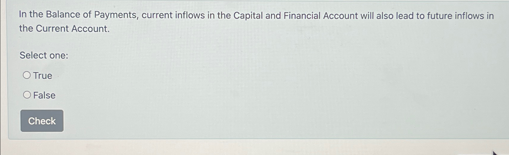 Solved In the Balance of Payments, current inflows in the | Chegg.com