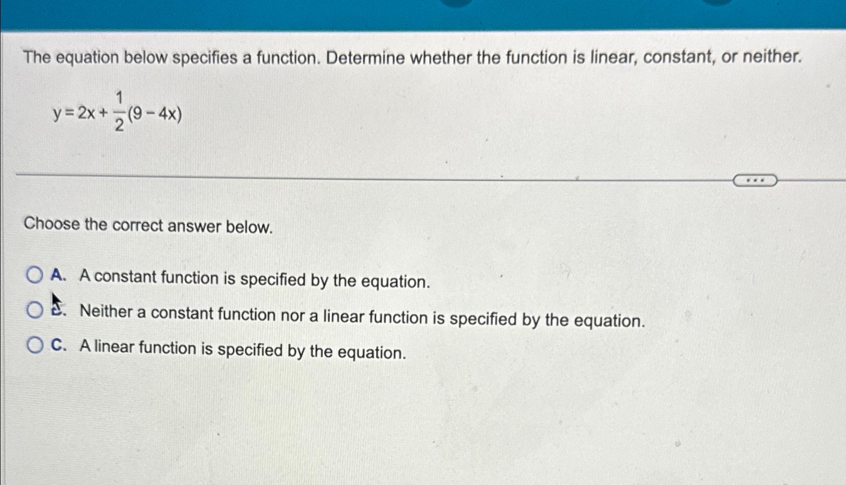 Solved The equation below specifies a function. Determine | Chegg.com