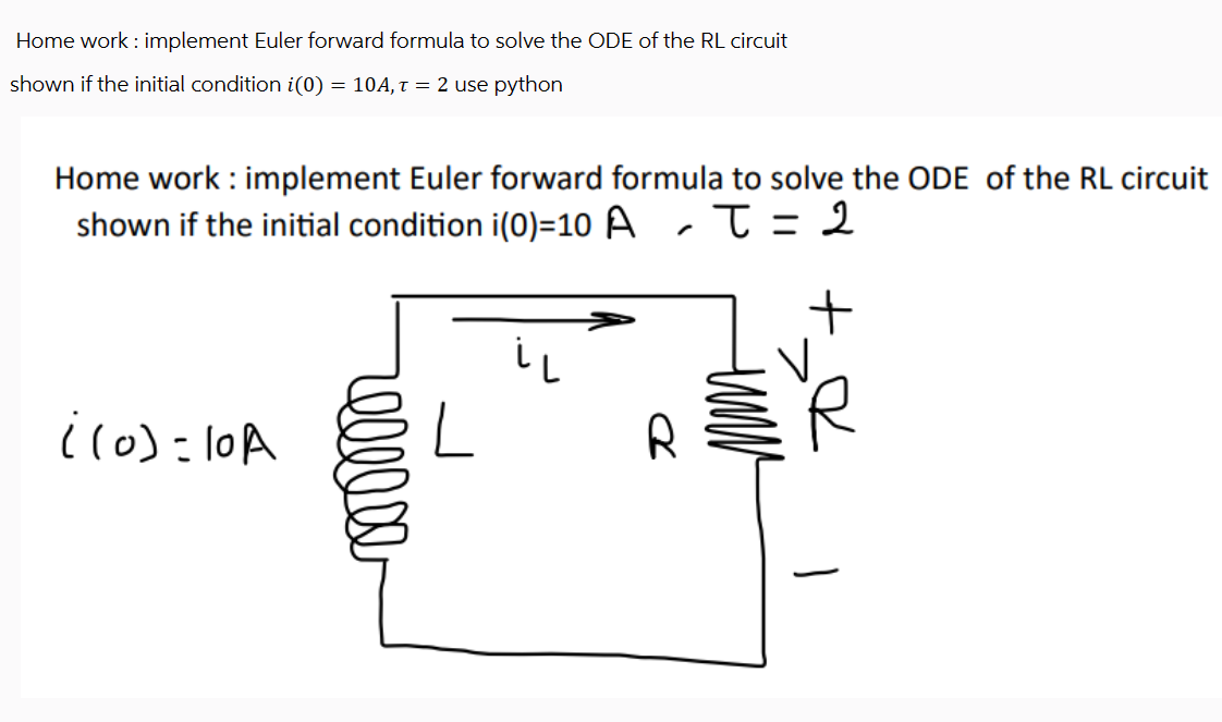 Home work : implement Euler forward formula to solve | Chegg.com