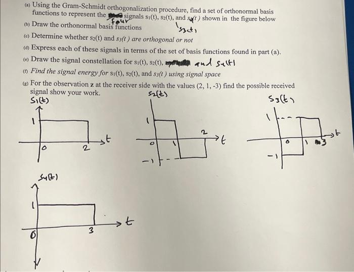 Solved (a) Using the Gram-Schmidt orthogonalization | Chegg.com