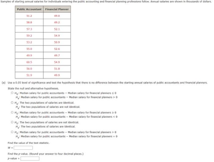 Non parametric statistics | Chegg.com