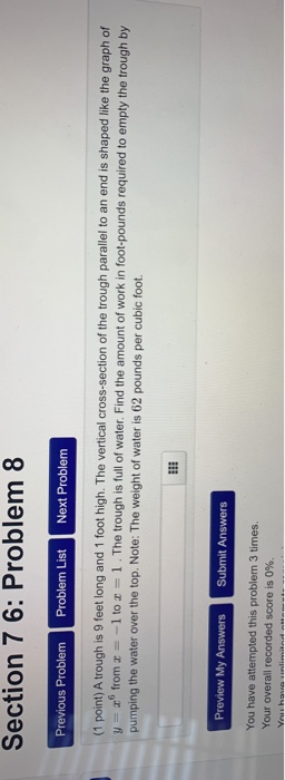 Solved Section 7 6: Problem 7 Previous Problem Problem List | Chegg.com