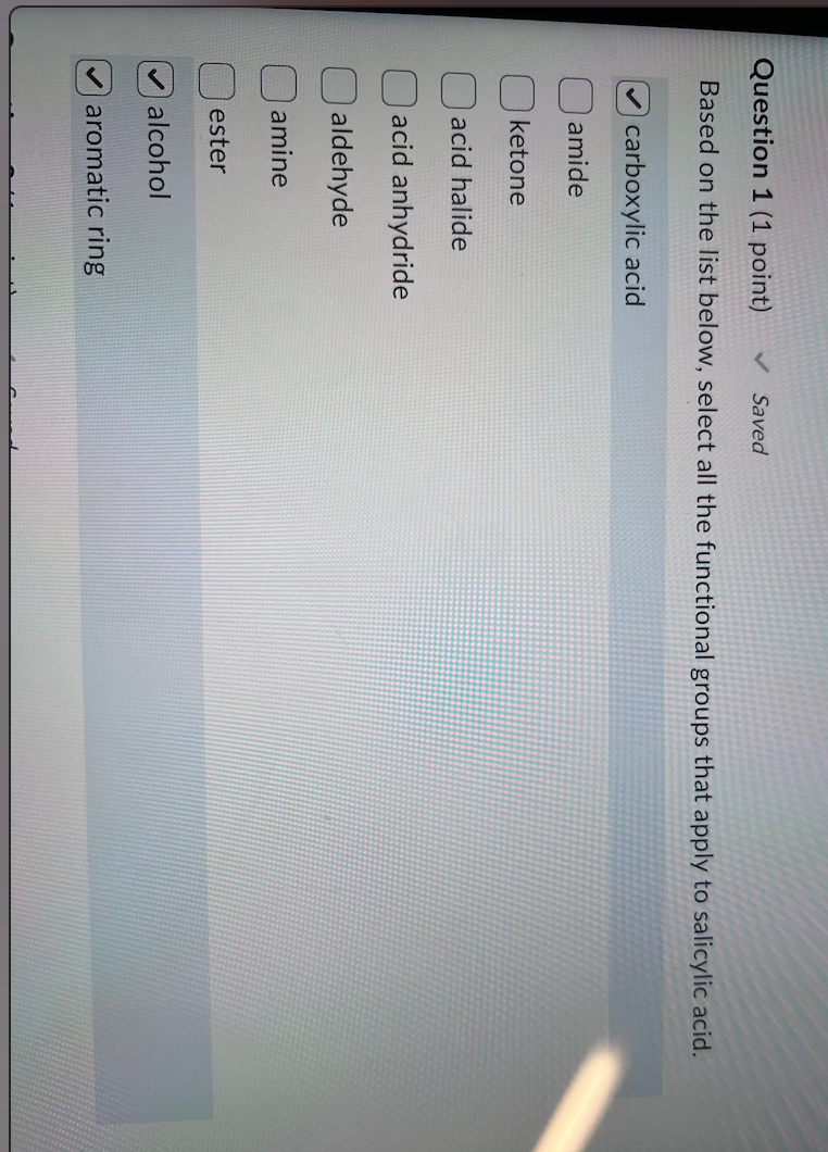 Solved Question 1 (1 ﻿point)Based on the list below, select | Chegg.com