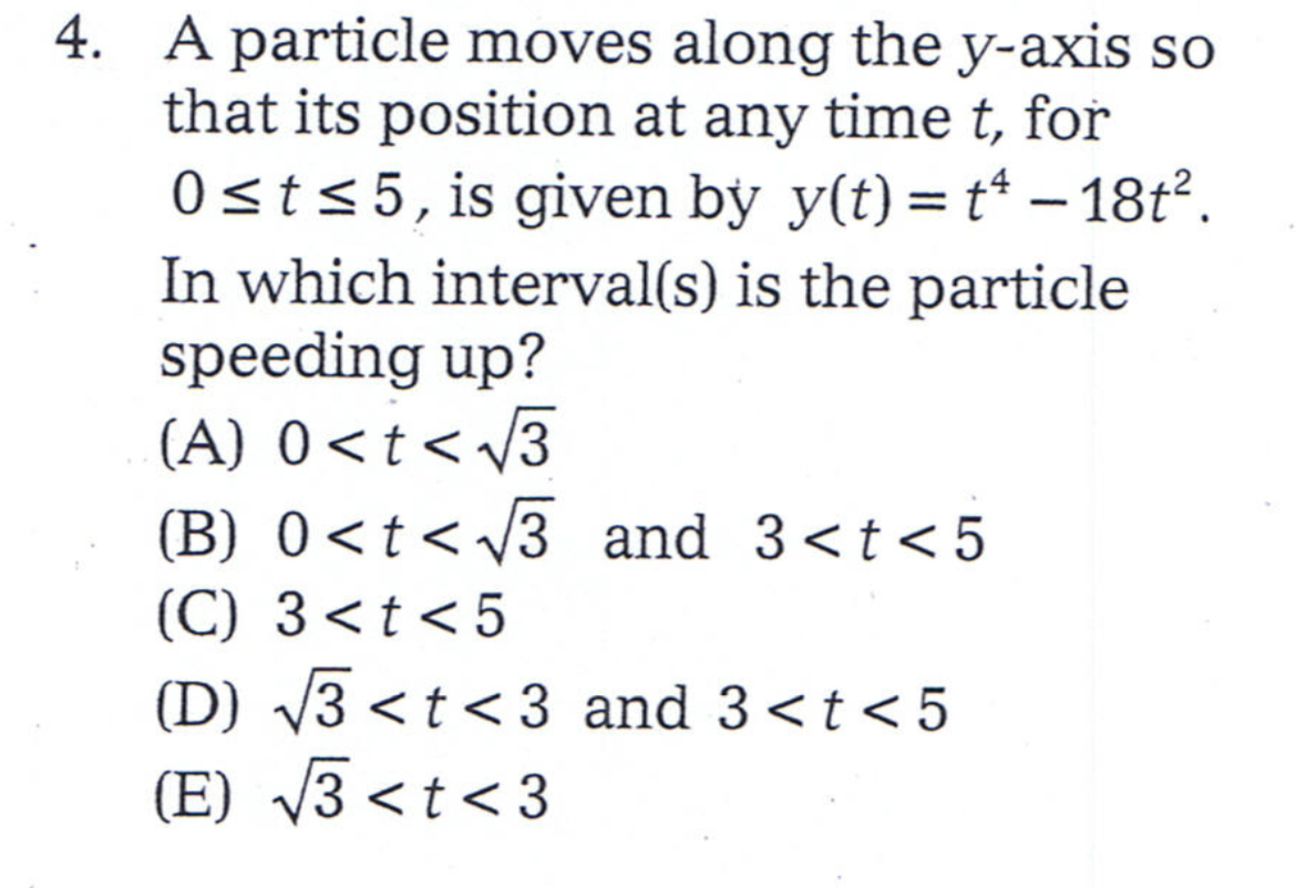 Solved A particle moves along the y-axis so that its | Chegg.com