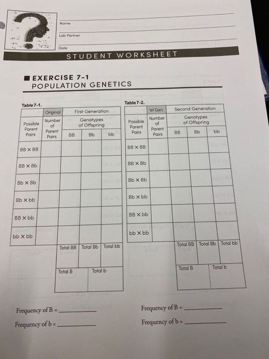 EXERCISE POPULATION GENETICS Do your | Chegg.com