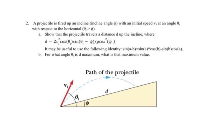 Solved Find the launch angle theta at which d is a maximum | Chegg.com