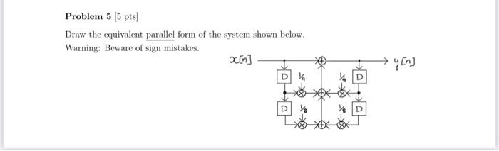 Solved Problem 5[5pts] Draw the equivalent parallel form of | Chegg.com