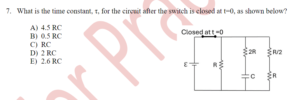Solved What is the time constant, \tau , ﻿for the circuit | Chegg.com