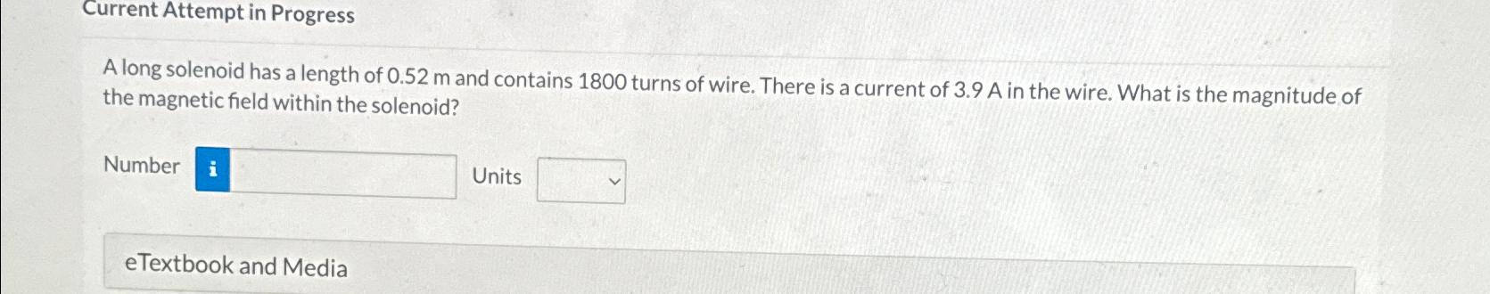 Solved Current Attempt in ProgressA long solenoid has a | Chegg.com