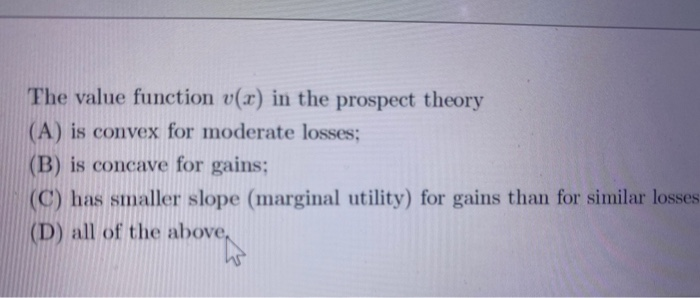Solved The weighting function (p) in the prospect theory | Chegg.com