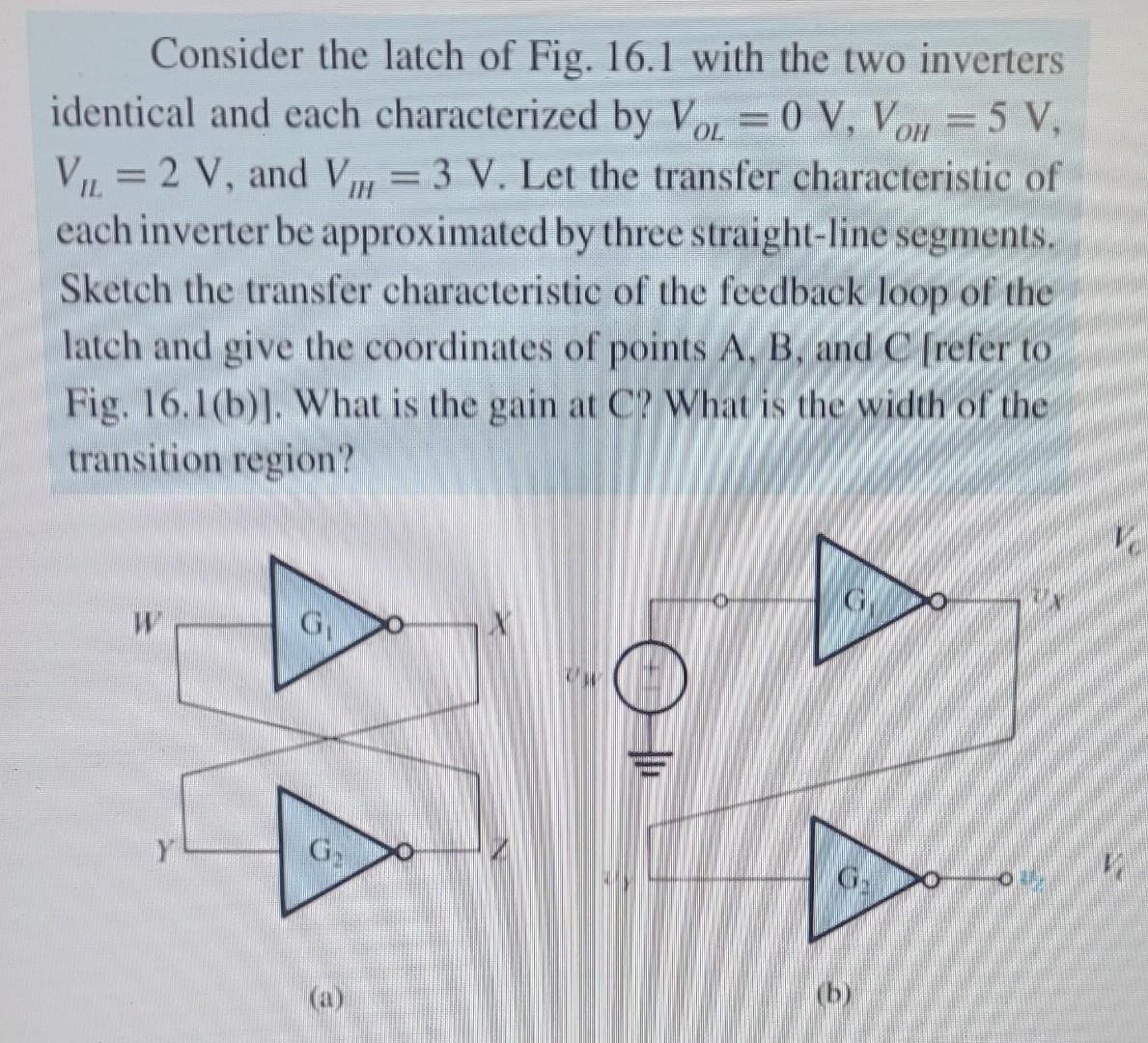 Solved Consider the latch of Fig. 16.1 with the two | Chegg.com