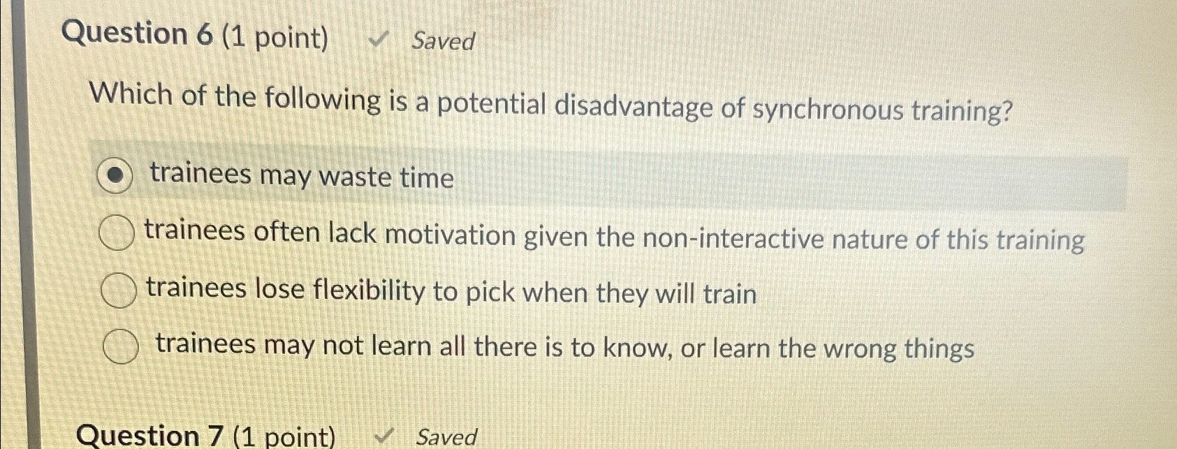 Solved Question 6 (1 ﻿point) ﻿SavedWhich of the following | Chegg.com