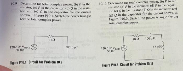 Solved 10.9 Determine (a) total complex power, (b) P′ in the | Chegg.com