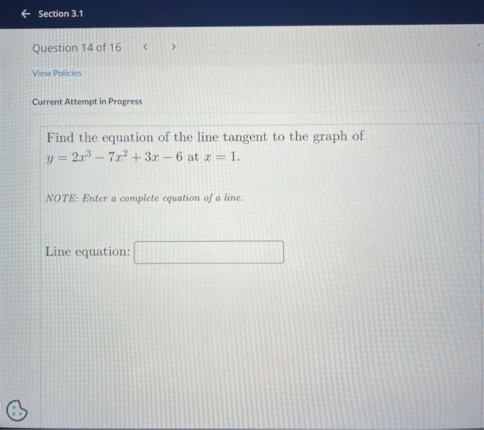 Solved Current Attempt in Progress Find the equation of the | Chegg.com