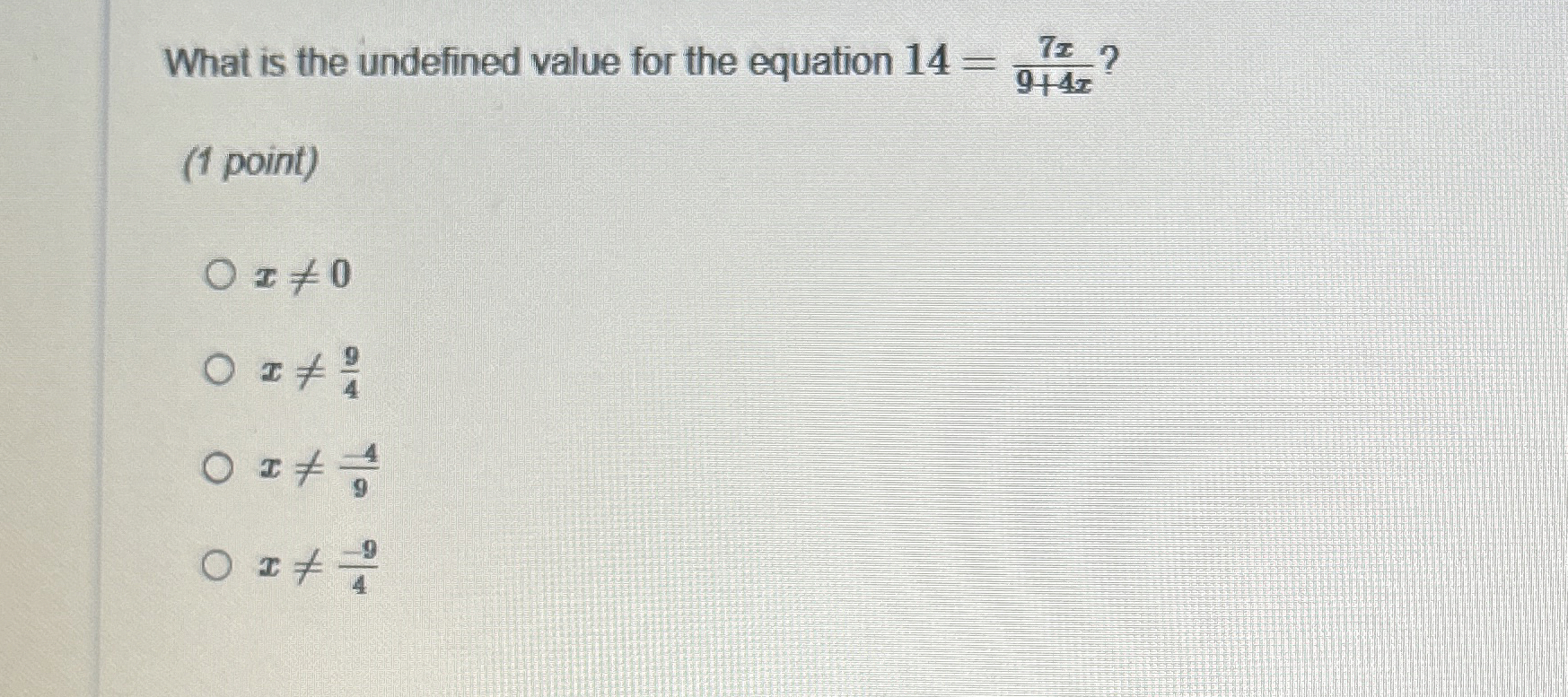 Solved What is the undefined value for the equation | Chegg.com