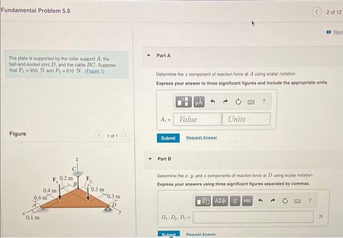 Solved Fundamental Problem 5.8 The plate is supported by the | Chegg.com