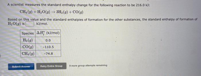 Solved A scientist measures the standard enthalpy change for | Chegg.com