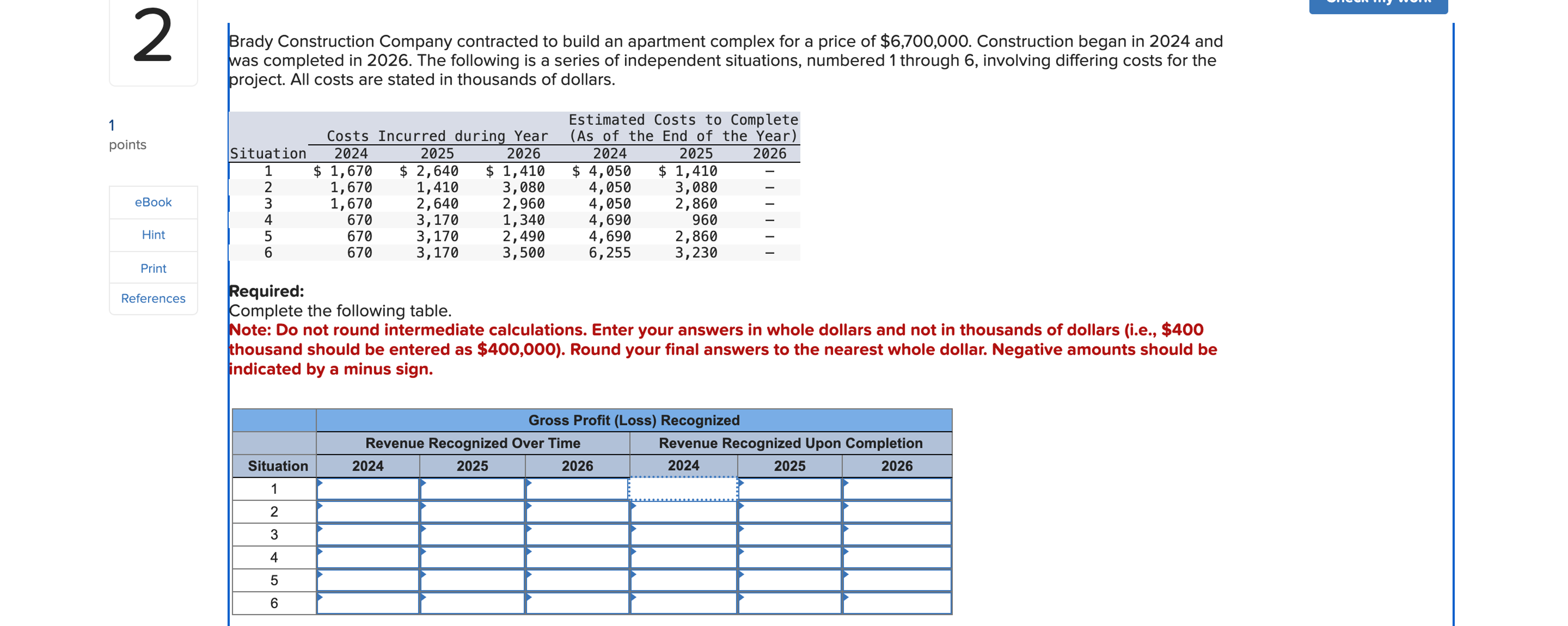 Solved Brady Construction Company contracted to build an | Chegg.com