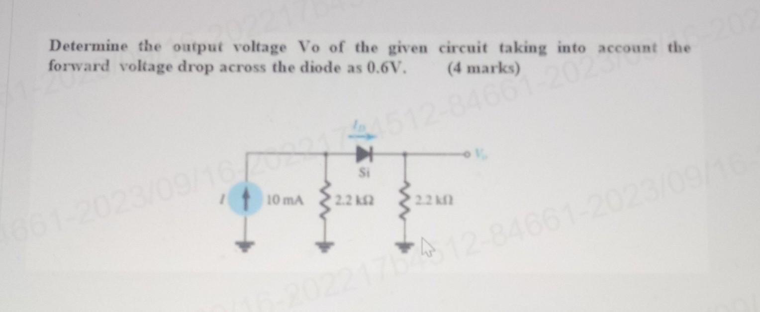 Solved Determine the output voltage V0 of the given circuit | Chegg.com