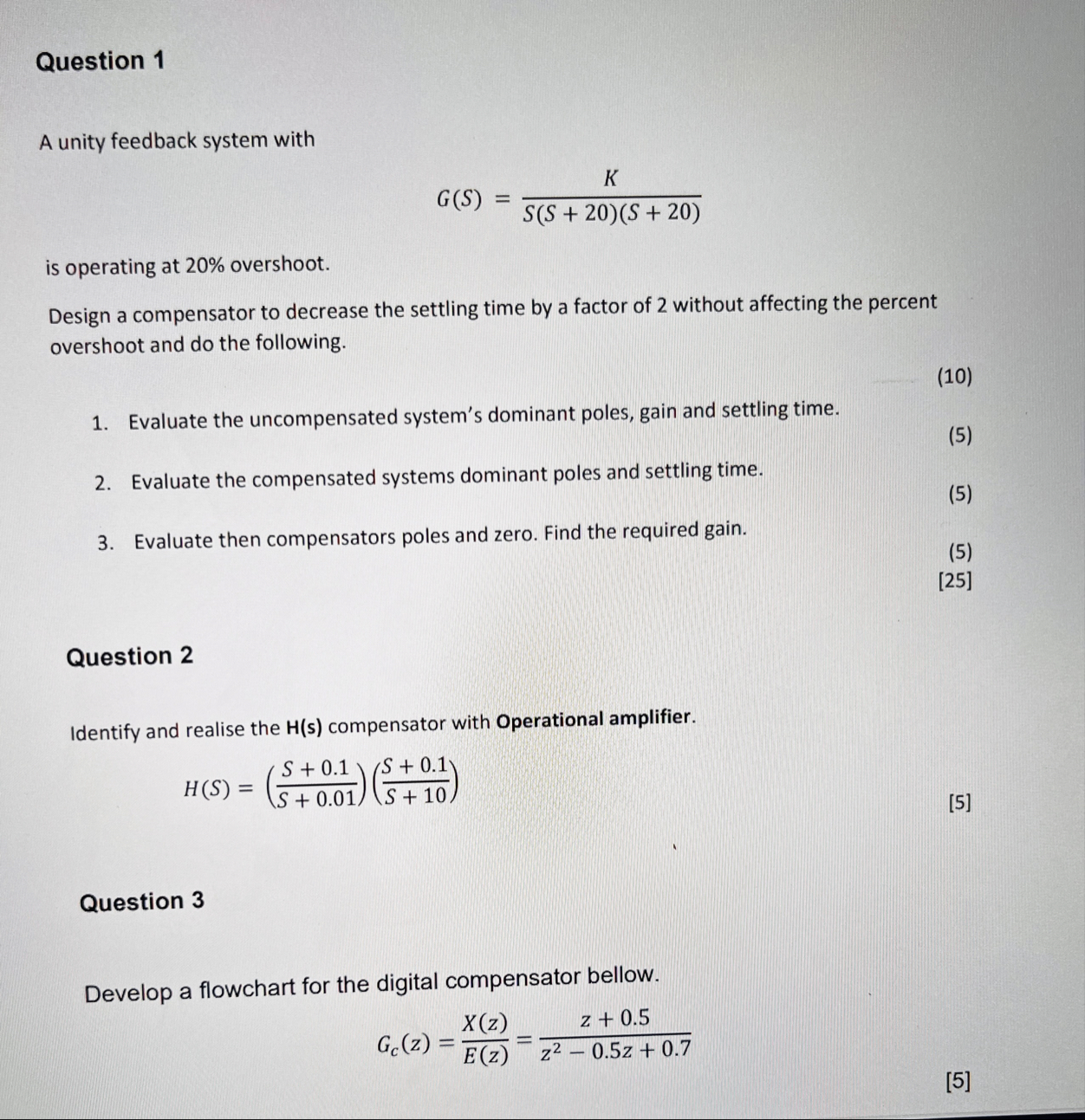 Solved Question 1A unity feedback system | Chegg.com