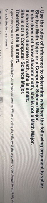 Solved • Use the rules of Inference to determine whether the | Chegg.com