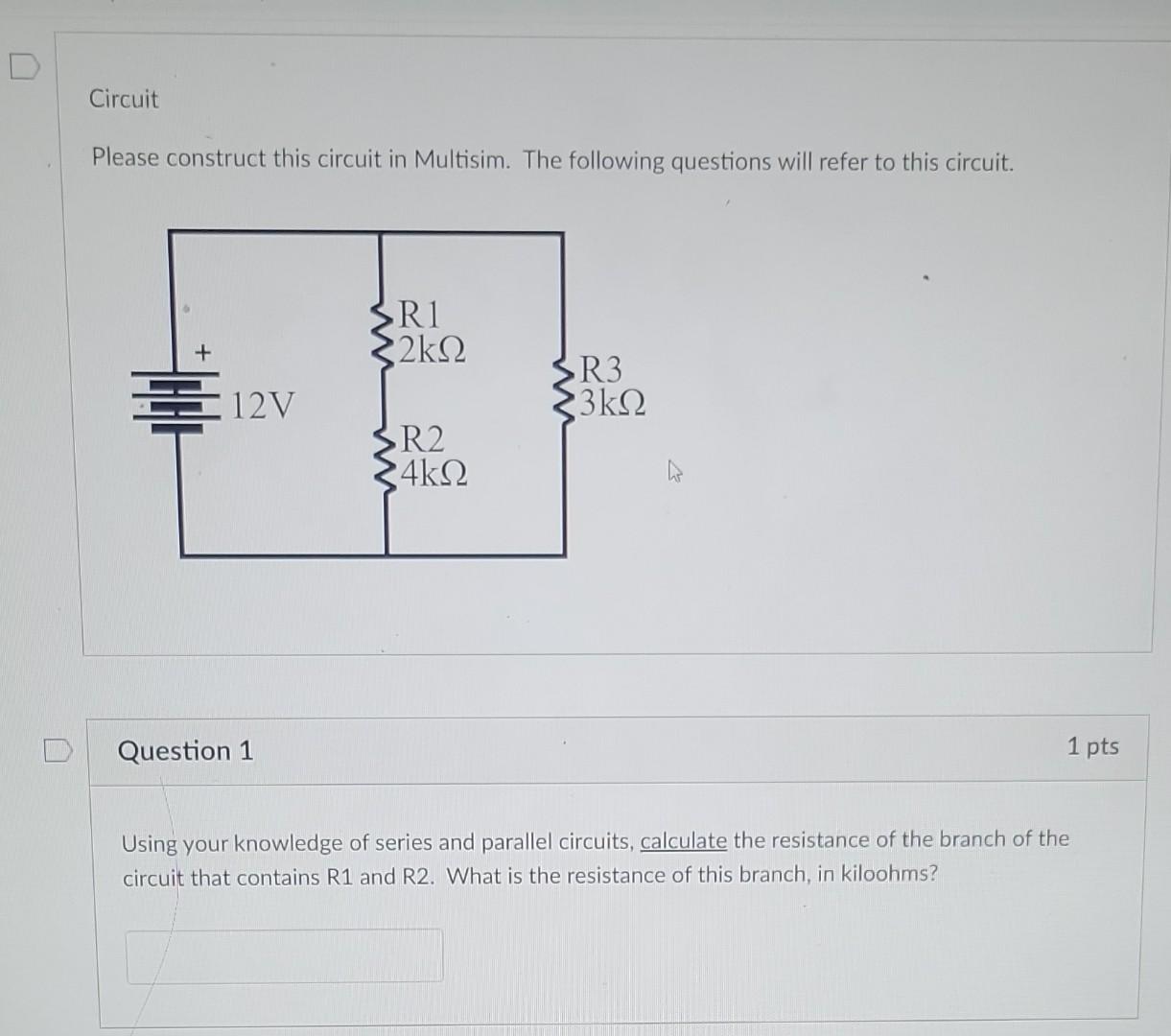 Solved Please construct this circuit in Multisim. The | Chegg.com
