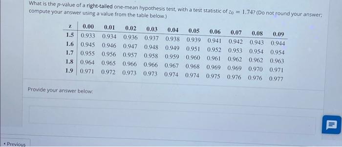 Solved What is the p-value of a right-tailed one-mean | Chegg.com