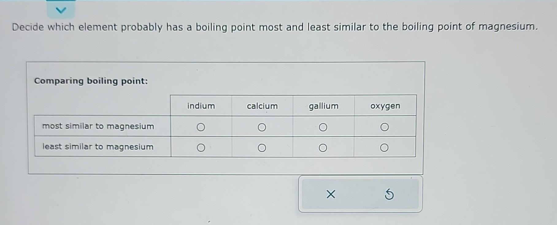 Solved Decide which element probably has a boiling point | Chegg.com Solved Decide which element probably has a boiling point | Chegg.com